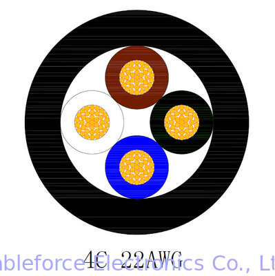 PVC / Silicone Cable 4 Pin Waterproof Electrical Connectors For Power Supply