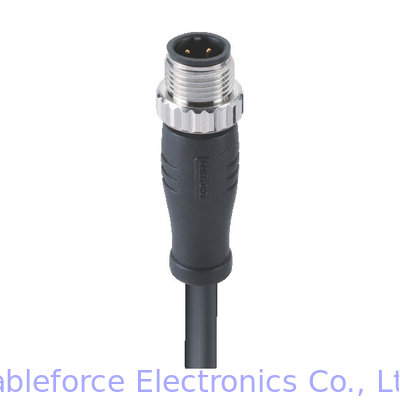Sensor 4 Pin Waterproof Connector M12 A Coding IP67 / IP68 With Single Ended Cable