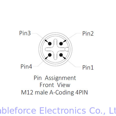 Sensor 4 Pin Waterproof Connector M12 A Coding IP67 / IP68 With Single Ended Cable