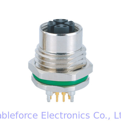 Tipo femminile M12 X del PWB del connettore di Profinet Rj45 montaggio di codifica della parte anteriore di 8 Pin per il sensore