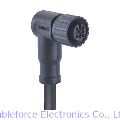 Female Angled Plug M12 Plug Connector 4A 60V Waterproof Field Wireable Connector