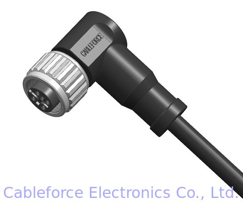 Female Angled Plug M12 Plug Connector 4A 60V Waterproof Field Wireable Connector