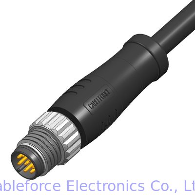 Male Plug 8 Pin Panel Mount Connector Single Ended Cable Plug Molded With PUR Cable