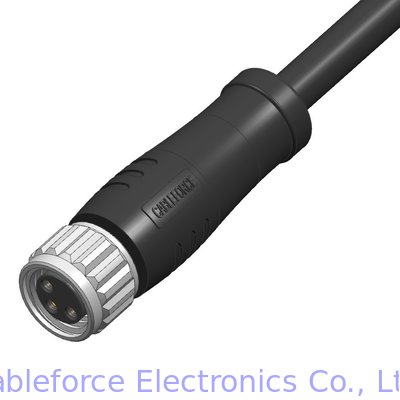 Cableforce M8 Cable Plug Female 3 Poles A Coding Connector Molded with PUR Cable