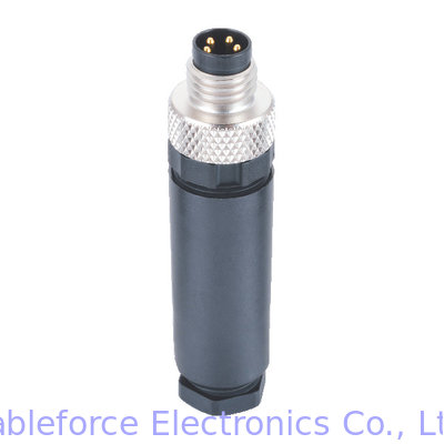 Straight Orientation M8 Male 4 Pin Panel Mount Connector Field Wireable For Motors