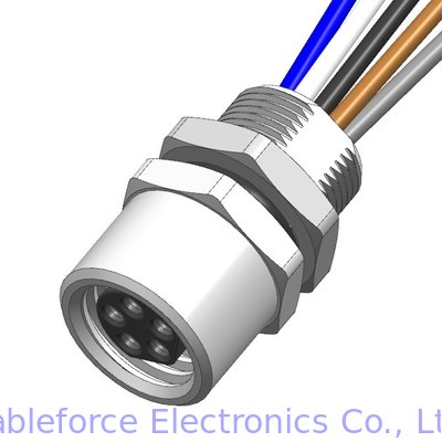 Industrial Circular Connectors Female , Rear Mounting 5 Pin Waterproof Connector