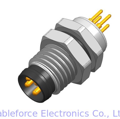 Front Mounting M8 Circular Connector Male 4 Poles PCB Type UV Resistant
