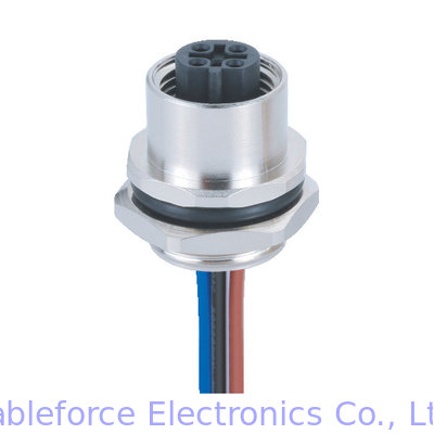IP67 / IP68 Profibus Cable Connectors B Coding Solder Type Rear Mounting For Actuator