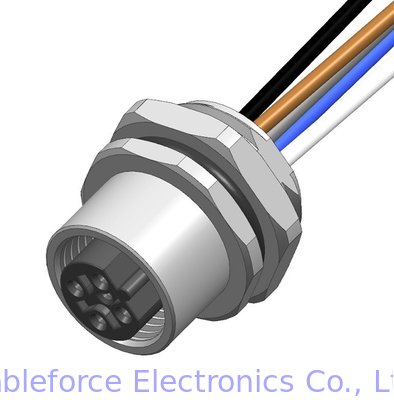 IP67 / IP68 Profibus Cable Connectors B Coding Solder Type Rear Mounting For Actuator