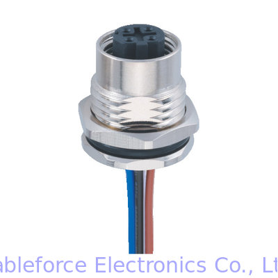 Sensor Ethernet Panel Mount Connector UV Resistant M12 4 Pin Female Connector