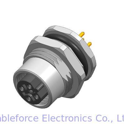 Tipo di montaggio anteriore del PWB di Pin del maschio schermato contabilità elettromagnetica M12 5 dei connettori di cavo di Profibus