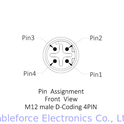 D che codifica il connettore di Ethernet M12 per il sensore, connettore impermeabile di Pin del montaggio anteriore 4