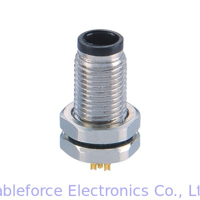 Front Mounting M5 Panel Mount Connectors Male 4 Pin D PCB Type For Sensor