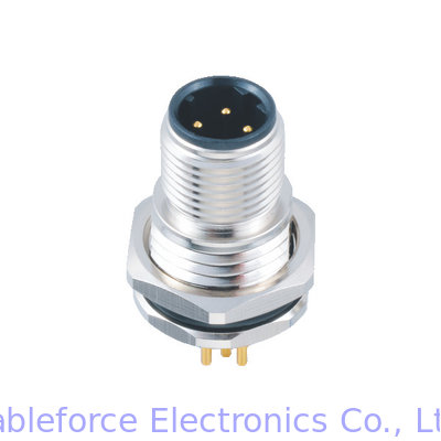 UV Resistant Panel Mount Connector M12 D Coding Male For LED Display Panel