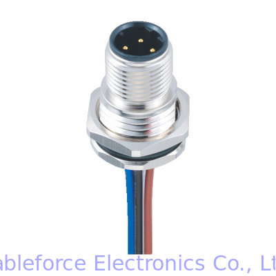 UV Resistant Panel Mount Connector M12 D Coding Male For LED Display Panel
