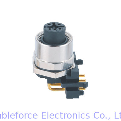 A Coding M12 Panel Mount Connector 3 Pole Female Plug For Factory Automation