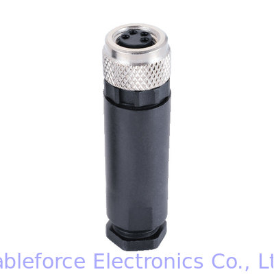 Assembly Type Field Attachable Connectors Straight M8 4 Pin Female Connector