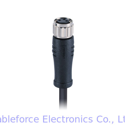 Cableforce M8 Cable Plug Female 3 Poles A Coding Connector Molded with PUR Cable