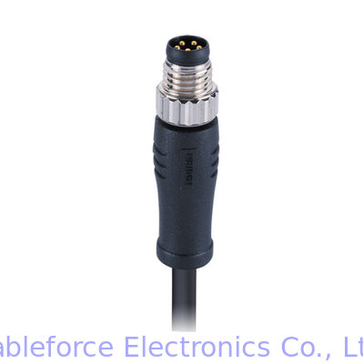 Maschio di Cableforce M8 alla spina del cavo dei fermagli modellata con il cavo del PVC o di PUR