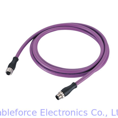EMC Shielded DeviceNet Cable Connectors Male To Female M12 5 Pin With Thin Cable