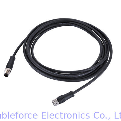 Maschio di Cableforce M8 alla spina del cavo dei fermagli modellata con il cavo del PVC o di PUR