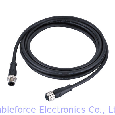 Cabli i connettori circolari di Cordset M12 delle spine maschii alla femmina modellata con il cavo PVC/di PUR
