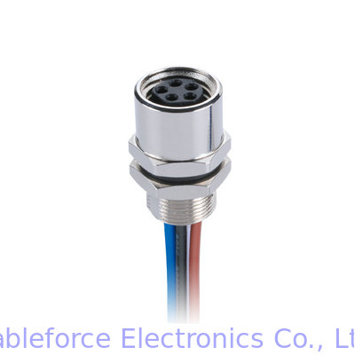 Industrial Circular Connectors Female , Rear Mounting 5 Pin Waterproof Connector