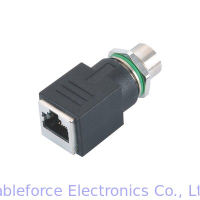 Parte anteriore del connettore di 4 Pali Profinet RJ45 che monta femmina al maschio IP67/IP68