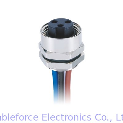 Female Miniature Circular Connectors , 3 Pin Panel Connector Solder Type