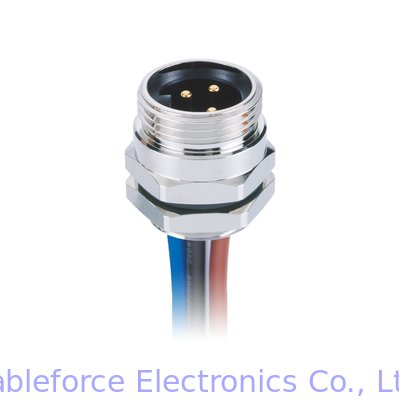 3 Pin Mini Change Connectors Male Solder Type Rear Mounting For Actuator / Sensor