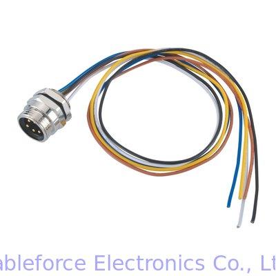 3 Pin Mini Change Connectors Male Solder Type Rear Mounting For Actuator / Sensor