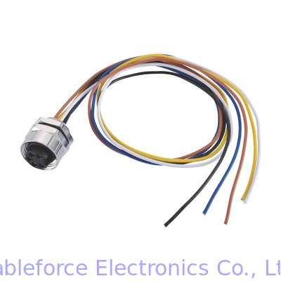 300V 8A Mini Change Connectors Five Pin Female Rear Mounting With Lead Wires