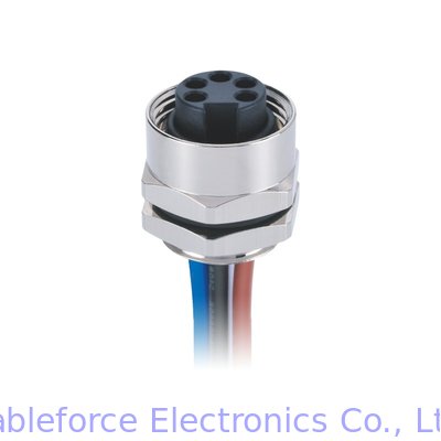 300V 8A Mini Change Connectors Five Pin Female Rear Mounting With Lead Wires