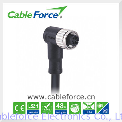 Connettori di cavo circolari di D-codifica femminile di IP67 M12 4pin con singolo cavo concluso