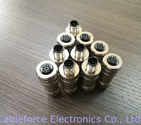 Maschio di Pin M12 8 un tipo di codifica terminatore schermato di Fielde Wireable della vite di CNC del connettore