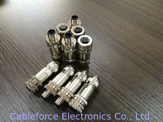 Maschio di Pin M12 8 un tipo di codifica terminatore schermato di Fielde Wireable della vite di CNC del connettore