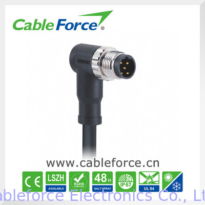 I connettori di cavo circolari maschii di B-codifica 60V 4A M12 5pin con cavo tappano la vite di CNC