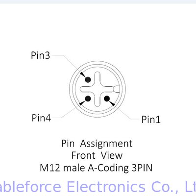 La EMI ha protetto M12 il connettore maschio della spina 3pin con il cavo PVC/di PUR