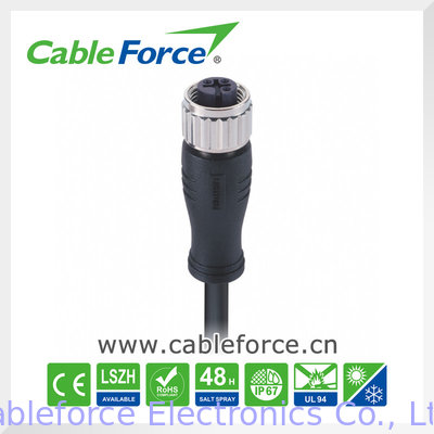 Connettore schermato femmina di IEC 61076-2-101 M12 3pin con il conector impermeabile del cavo PVC/di PUR
