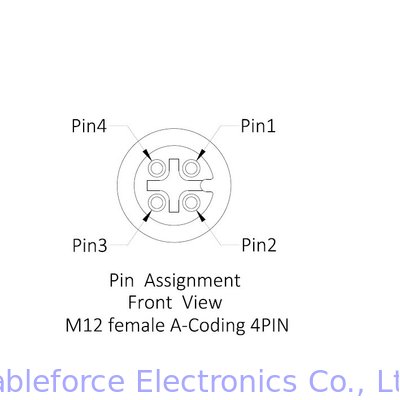 Cavi femminili di elettronica del connettore del supporto del pannello di 4PIN A-Codeed M12