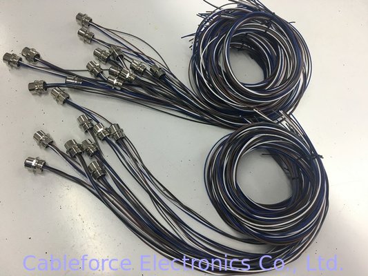 IP67 Female 5pin B-Code M12 Panel Mount Connector Rear Mounting With PVC Wires