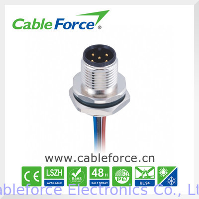 vite di metallo maschio del montaggio della parte posteriore del connettore del supporto del pannello M12 di Un-codifica di Pin di 60V 4A 5