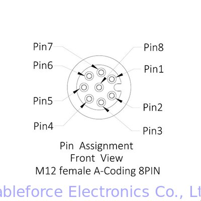 IP67 8pin connettore elettrico femminile di Un-codice M12/connettore impermeabile del supporto del pannello