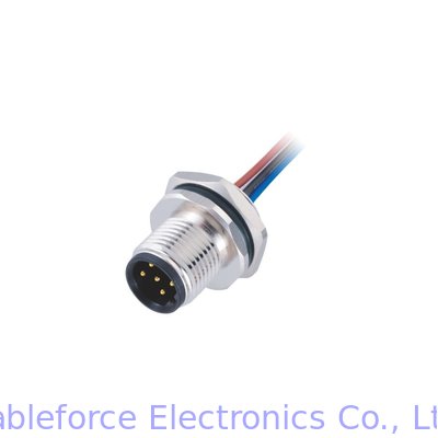 parte posteriore maschio del connettore del supporto del pannello M12 di B-codifica di Pin di 60V 4A 5 che monta la vite di CNC
