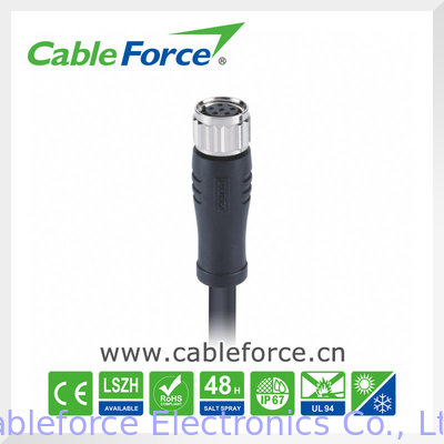 PUR / PVC M8 Circular Connector 6 Pin Female Socket Connector Non - Shielding