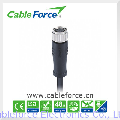 connettore di cavo femminile di 30V IEC61076-2-104 IP67 M8 6pin per il sensore