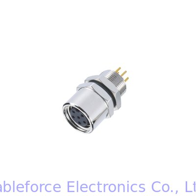 PCB Power Supply M8 Circular Connector 30V 6 Pin Female Bulkhead Electrical Connector