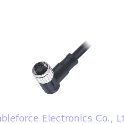 Right angled M12 3pin female bulkhead waterproof sma connector power connector