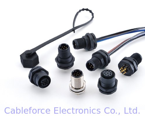 Waterproof  M12 Circular Connector , Panel mount bulkhead Electric quick Sma connector