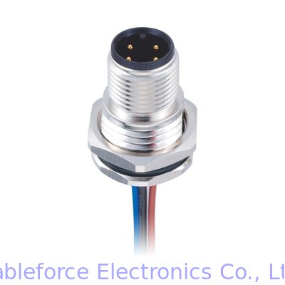 Waterproof  M12 Circular Connector , Panel mount bulkhead Electric quick Sma connector